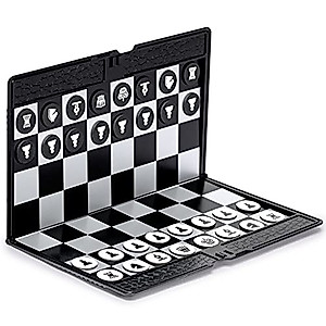 Yellow Mountain Imports Magnetic Travel Foldable Chess Wallet Set (7.9-Inch) - Portable & Perfectly Travel-Size
