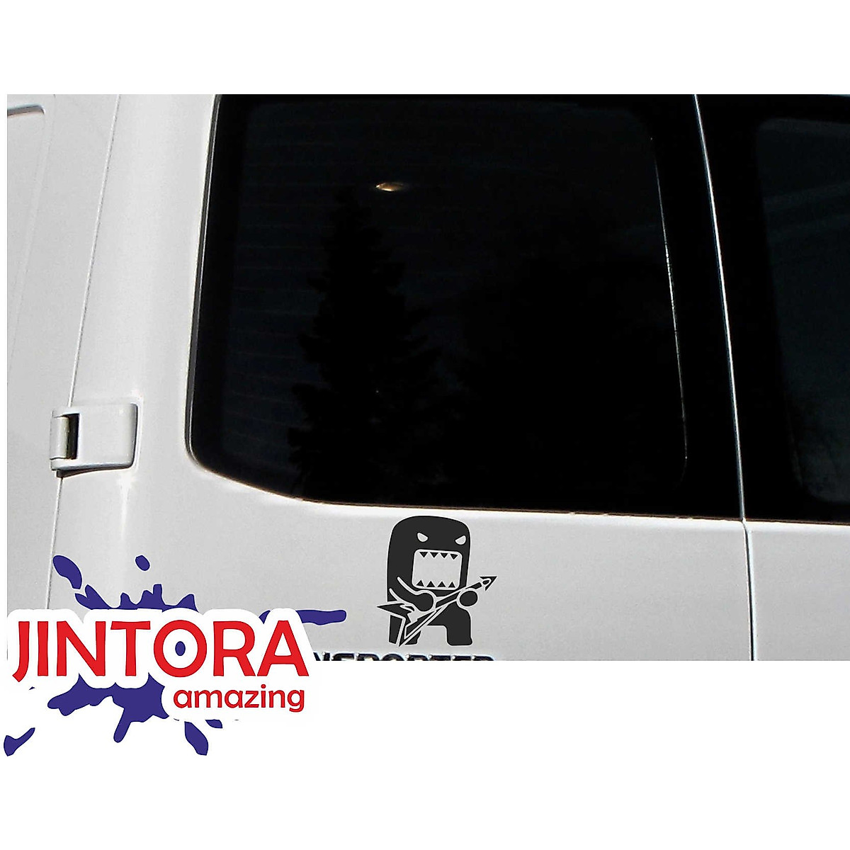 JINTORA Sticker - Decal - JDM - Die Cut - Music domo kun - 165x99 mm - JDM - Die Cut - Car - Truck - Bus - Window - Laptop - Coach - Rear Window - Black