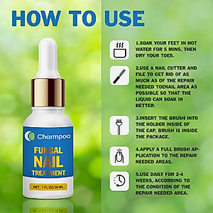 Charmpoo Fungus Nail Treatment for Toenail: Toenail Fungus Treatment Extra Strength - Toe Nail Antifungal Treatment Maximum Strength - Effective Fungal Nail Treatment for Fingernail&Toenail