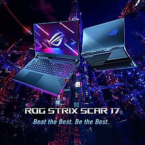 ASUS ROG Strix Scar 17 (2021) Gaming Laptop, 17.3” 360Hz IPS FHD, NVIDIA GeForce RTX 3080, AMD Ryzen 9 5900HX, 16GB DDR4, 1TB SSD, Opti-Mechanical Per-Key RGB Keyboard, Windows 10 Pro, G733QSA-PB96