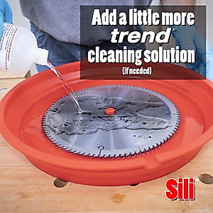 The Sili Deluxe Saw Blade Cleaning Kit Includes The Sili Saw Blade Cleaning Tray with Trend CLEAN/500 Tool Cleaner in an 18 Ounce Spray Bottle and The Fulton 3 Piece Assorted Wire Brush Set