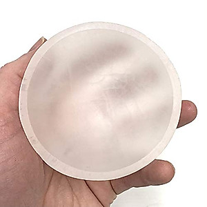 Paykoc Imports Classic Selenite Bowl Dish 4" +- Hand Made Morocco
