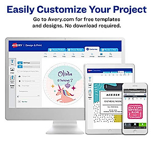 Avery Printable Address Labels with Sure Feed, 1" x 2-5/8", Pastel Blue, 750 Blank Mailing Labels (5980)