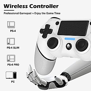 MAOMIEMIE PS-4 Controller, PS-4 Controller Wireless for Play-Station 4/3/Pro/Slim/PC, Wireless PS-4 Remote Controller with Dual Vibration/Turbo/Touch Pad/6-Axis Motion