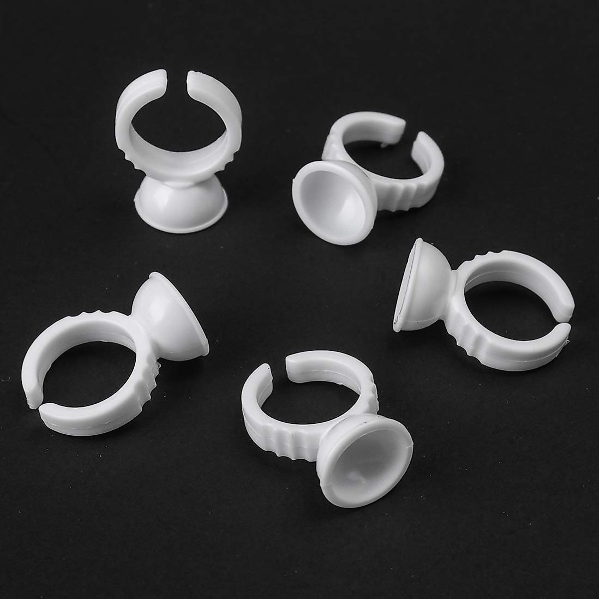 NXJ INFILILA Glue Rings, 300PCS Glue Rings for Eyelash Extensions, Disposable Lash Glue Rings Cup for Eyelash Extension Supplies, Lash Glue Holder Pigment Rings for Lash Supplies