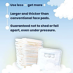 Clean Skin Club Clean² Extra Large Face Pads, Guaranteed Not to Shed & Tear, Unique Triple Layers, Textured Side & Ultra Soft Side, Vegan Organic Disposable Cotton, Used with Makeup Remover (1 Pack)