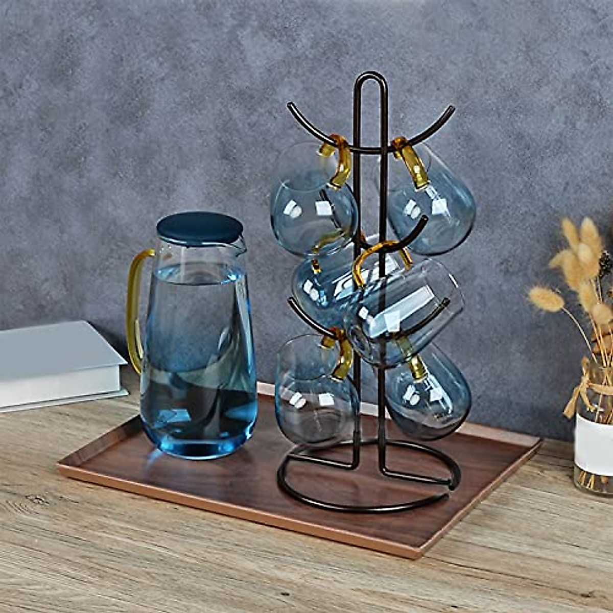 AEKAN Mug Holder,Countertop Mug Tree with Large 6-Mug Holder for Coffee Mugs & Tea Cup Storage Rack