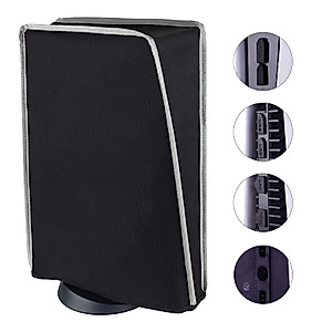 PlayVital Dust Cover Dust Plug Set for ps5 Digital Edition & Disc Edition - Light Gray Trim