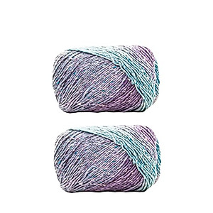 VILLCASE Self- Striping Crochet Yarn Hand Crochet Yarn Knitting Yarn Organic Milk Multicolor Yarn Hand Knitting Yarn Gradient Colorful Yarn Knitting Yarn Material Braided Wire Manual
