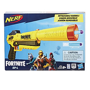 NERF Fortnite SP-L Elite Dart Blaster with Detachable Barrel and 6 Official Nerf Fortnite Elite Darts (Amazon Exclusive)