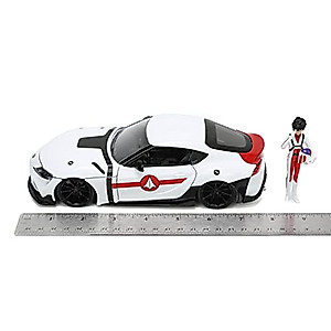 Robotech 1:24 2020 Toyota Supra Die-cast Car & 2.75" Rick Hunter Figure, Toys for Kids and Adults