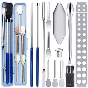 Capsule Filling Machine Kit – Pill Filler Tray Tools for Quickly Maker Empty Gel Capsules All Size 000 00 0 1 2 3 4 5, Lab Spoons Spatula Scoops Tool (13Pcs Plus)
