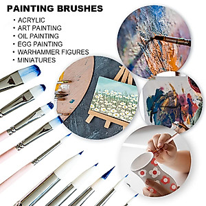 HIMI Gouache/Watercolor Paint Brushes Set 5 Pcs for Acrylic Oil Watercolor Face & Body Gouache Painting Nice Gift Art hobbyist,Adults (Blue, Watercolor Brush)