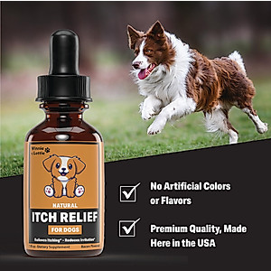 Natural Itch Relief for Dogs | Dog Itch Relief | Helps to Naturally Reduce Itching, Scratching, & More | Allergy Relief for Dogs Itching | Yeast Infection Treatment for Dogs | 1 fl oz | Bacon Flavor