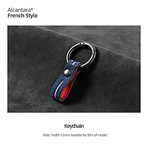 BETTERHUMZ M-Color Alcantara Leather Keychain Ring,Universal Key Chains for Key Fobs for Men and Women Car Accessories (French Style)