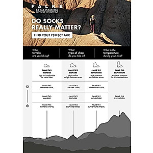 FALKE Men's TK2 Explore Hiking Socks, Mid Calf, Medium Padding, Athletic Sock, Breathable Quick Dry, Merino Wool, Beige (Nature Melange 4100), 6.5-8.5, 1 Pair