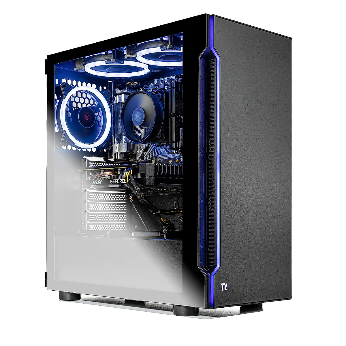 SkyTech Shadow Gaming Computer PC Desktop - Ryzen 5 3600 6-Core 3.6GHz, 1660 Super 6G, 1TB SSD, 16GB DDR4 3000, RGB Fans, AC WiFi, Windows 10 Home 64-bit, Black