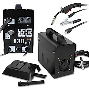 ZENY MIG130 Gas-Less Flux Core Wire Automatic Feed Welder Welding Machine w/Free Mask AC Current 60 AMP - Commercial Grade - 110 V