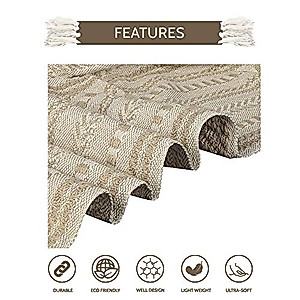 Farmhouse Throw Blanket Boho Living Room Decor Brown Cotton Stripe Cozy Bed Blankets with Fringe Soft and Luxury for Couch, Chair & Everyday Use - 50 x 60 Inches