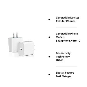 USB C Fast Charger Block【2-Pack】 20W USB C Wall Charger PD 3.0 Power Brick Adapter Compatible with iPhone 13/12/11 Pro Max/Pro/Mini/Xs Max/XR/X, iPad Pro 2020