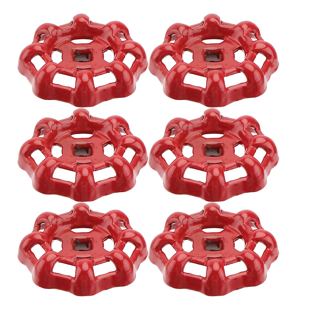 DOITOOL 18PCS Outside Faucet Handles Replacement Faucet Round Wheel Handle Square Stem Hole Hose Bib Handle Cast Iron Water Spigot Handle