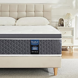 Beaullnuit Full Size Mattress,12 Inch Hybrid Mattress in a Box, Memory Foam with Pocket Springs for Pressure Relief and Motion Isolation,Medium Firm Mattress,CertiPUR-US Certified,120 Night Trial