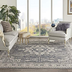Nourison Concerto Vintage Grey/Ivory 8'10" x 11'10" Area -Rug, Easy -Cleaning, Non Shedding, Bed Room, Living Room, Dining Room, Kitchen (9x12)