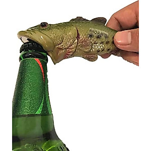 HYYF Bass Fish Bottle Opener, Beer Bottle Opener,Creative Gift,Resin,Green