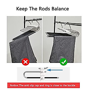 Hoibampu 2 Pcs Upgrade 9 Layers Pants Hangers Space Saving - Hangers for Clothes Hanger Organizer - Jean Hangers Pants Rack Scarf Hanger Closet Space Saving Scarf Organizer