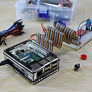 Miuzei Raspberry Pi 3 B+ Case with Fan Cooling Pi 3B Case with 3 Pcs Heat-Sinks 5V 3A Power Supply for Raspberry Pi 3 B+ (B Plus) 3B (No Raspberry Pi Board)