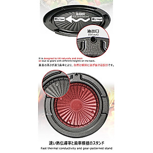 KAZARIKO Korean BBQ Egg Grill Pan Indoor & Outdoor Perfect for Pork Belly Nonstick Cast Aluminum Plate 11.8" Size