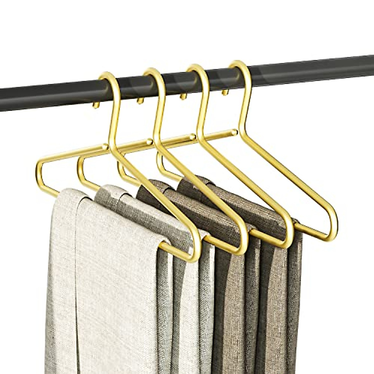 17”Premium Matte Gold Aluminum Coat Hangers 10 pcs,Gold Metal Suit Hangers,Aluminum Alloy Clothes Hangers（Gold