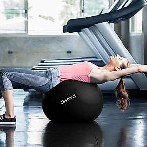 HBselect Exercise Ball Chair &Anti-Slip Stability Base & Resistance Bands, Extra Thick Anti Burst Swiss Gym Ball for Yoga, Pilates, Birthing Pregnancy