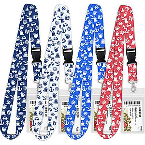 Cruise Lanyard Must Have Accessories for Ship Cards [4 Pack] Cruise Lanyards with ID Holder, Key Card Detachable Badge & Waterproof Ship Card Holders