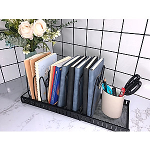 EMT ETRENDS Pots and Pans Organizer, Adjustable 2 Packs Pot Organizer with 7 Dividers and Bottom Mesh, Expandable Pot and Pan Organizer for cabinet, Kitchen Counter, Black…