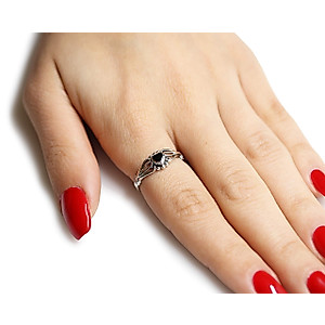 CloseoutWarehouse Red Simulated Carnelian Heart Petite Ring Sterling Silver Size 8