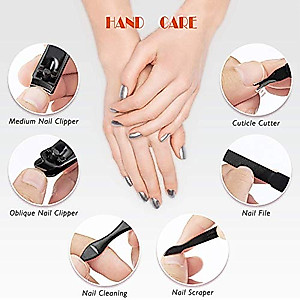 Manicure Set Pedicure Nail Clipper kit 15 In 1 Professional Grooming Care Tools Nose Hair Scissors File Best Gift with Luxurious Case for Man Women (Red)