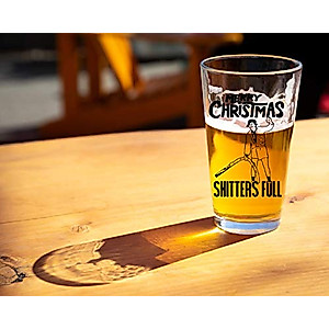 COOL AF Shitters Full Beer Glass - Stocking Stuffer - Christmas Vacation Funny Mug For Men And Women - 16oz Pint Glass