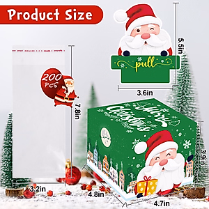 Meiidoshine 4 Pack Christmas Money Box for Cash Gift Pull, Surprise Money Holder for Kids Adults with 200Pcs Transparent Bags - Fun Ways to Give Cash As A Gift for Your Loved Ones