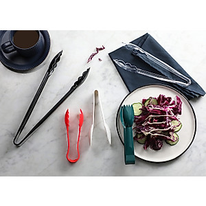 New Star Foodservice 35629 Utility Tong, High Heat Plastic, Scalloped, 9 inch, Set of 12, Beige