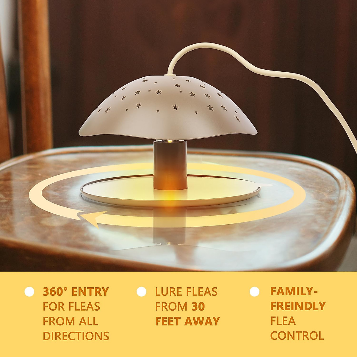 Flea Trap, 2 Packs of Sticky Flea Traps for Inside Your Home, with 12 Sticky Discs & 4 LED Bulbs & 2 Electric Wires, Indoor Bed Bug Trap Pest Control, Friendly to Pets & Children