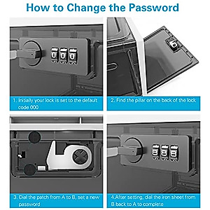 Lockable Box, Medicine Lock box for Safe Medication, Compact and Hygienic Lockable Box for Food, Medicine and Home Safety, Childproof Lockable Storage Bin, Refrigerator Storage Bins - Black