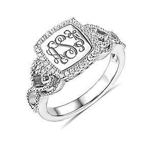Getname Necklace Personalized Custom Engraved Classic Monogram Ring Sterling Silver 925 Wedding Band Ring Mother's Day Jewelry