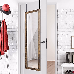 Sunix Wood Full Length Mirror, 48" x 14" Wall Mirror with Wood Frame, Full Length Door Mirror, Hanging Mirror Body Mirror for Bedroom, Rustic Frame