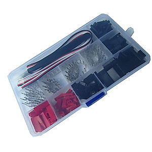 JIECHUN 40 Sets Servo Plug Male Female Connector Crimp Pin Cable Kit Compatible JST SYP Futaba for Hitec Spektrum RC