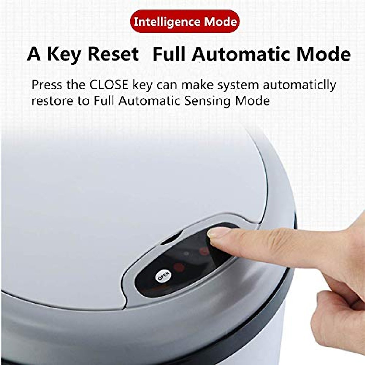 WENLII 11L Intelligent Trash Can Automatic Touchless Induction Motion Sensor Kitchen Wide Opening Sensor Waste Garbage Bin