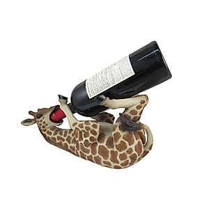 DWK Tall Drink Giraffe Decorative Table Top Wine Bottle Holder | Home Bar Decor | Wine Accessories for a Wine Bar | Kitchen Organization | Great Gifts for Her - 13.5"