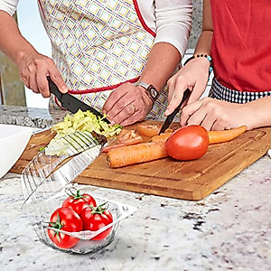 BallHull 50 Pcs Clear Thickening Plastic Hinged Take Out Containers Disposable Clamshell Food Cake Containers with Lids 5.8 x 5.8 x 3.2 inch for Dessert, Cakes, Cookies, Salads, Pasta, Sandwiches