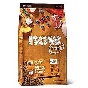Now Fresh Dry Dog Food, Turkey, Salmon and Duck Recipe, 22 lbs - Grain Free Dog Food, Made with Real Meat and Fish for Small, Medium, and Large Breed Adults