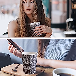 Lamosi 180 Pack 8oz Disposable Coffee Cups, Paper Cups, Hot/Cold Drinking Cup, Grey Disposable Cup, Paper Hot Coffee Cup, Paper Cup for Office, Picnic, Cafes